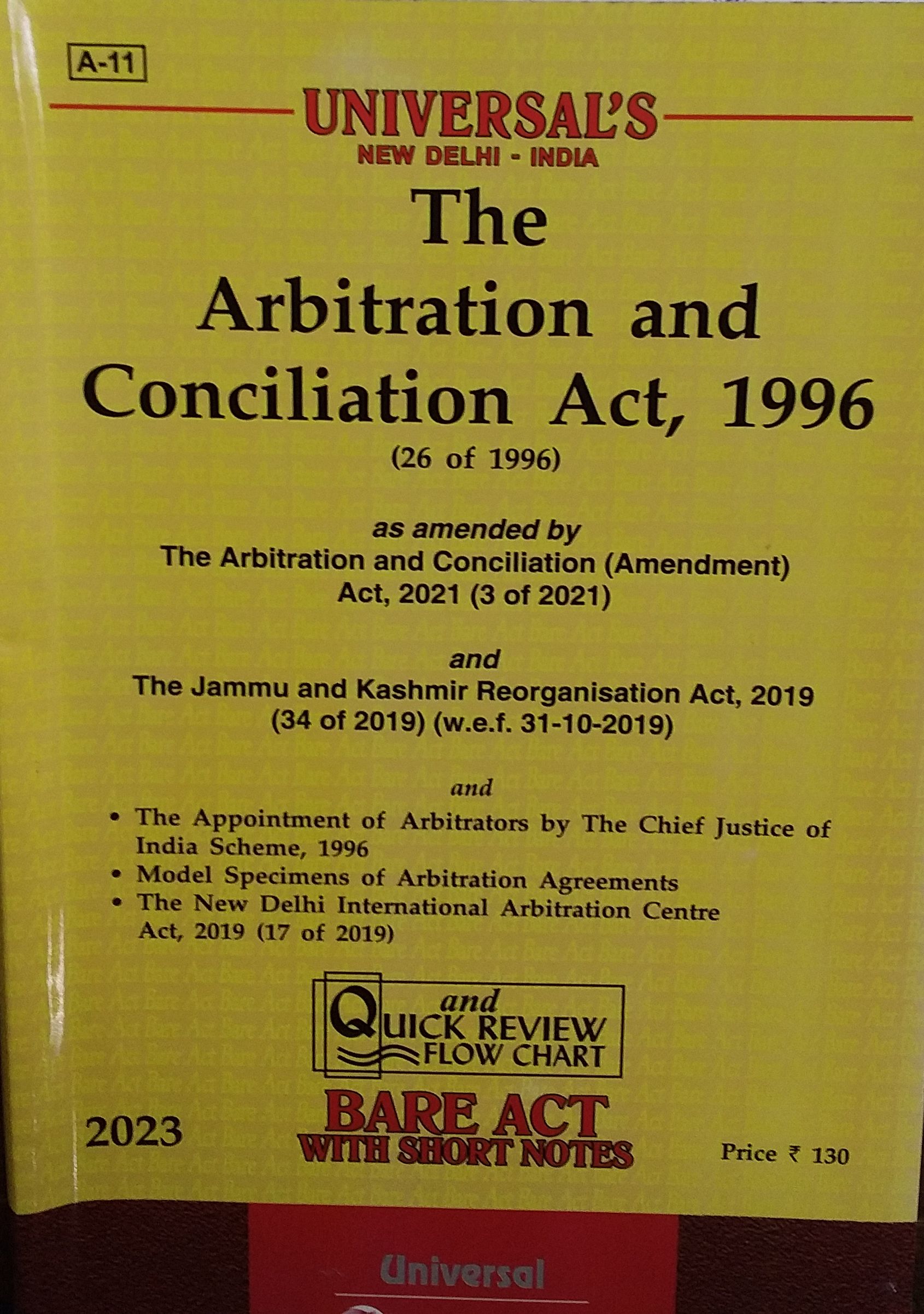 THE ARBITRATION AND CONCILIATION ACT 1996 (BARE ACT) (2023 Edition ...